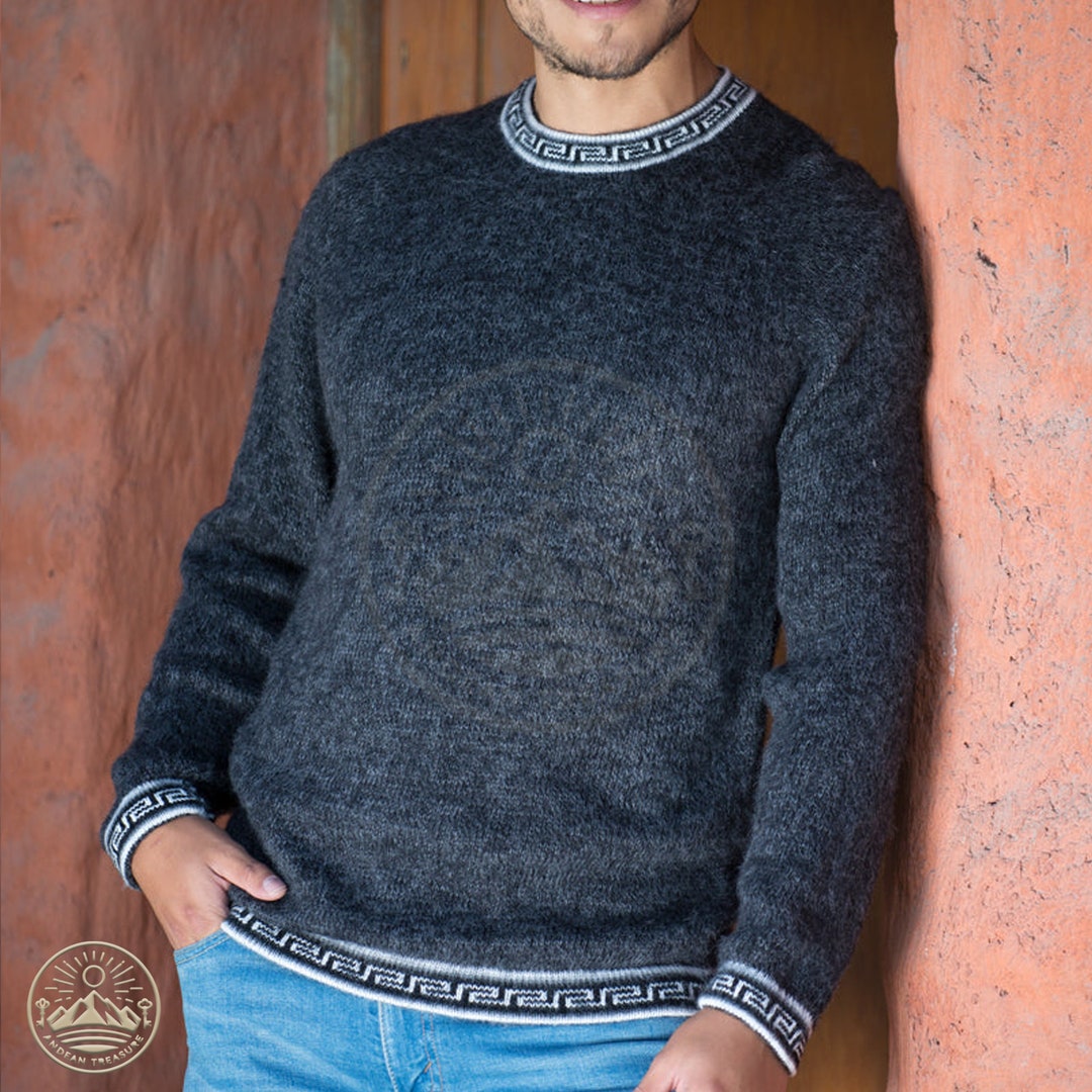 Alpaca Wool Sweater, Alpaca Sweater, Men's Alpaca Sweater, Hand Knitted ...