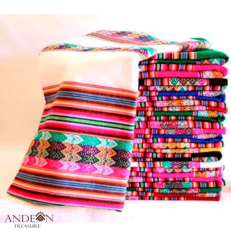 Andean Peruvian Blanket / Boho Fabric / Peruvian Andean Tablecloth ...