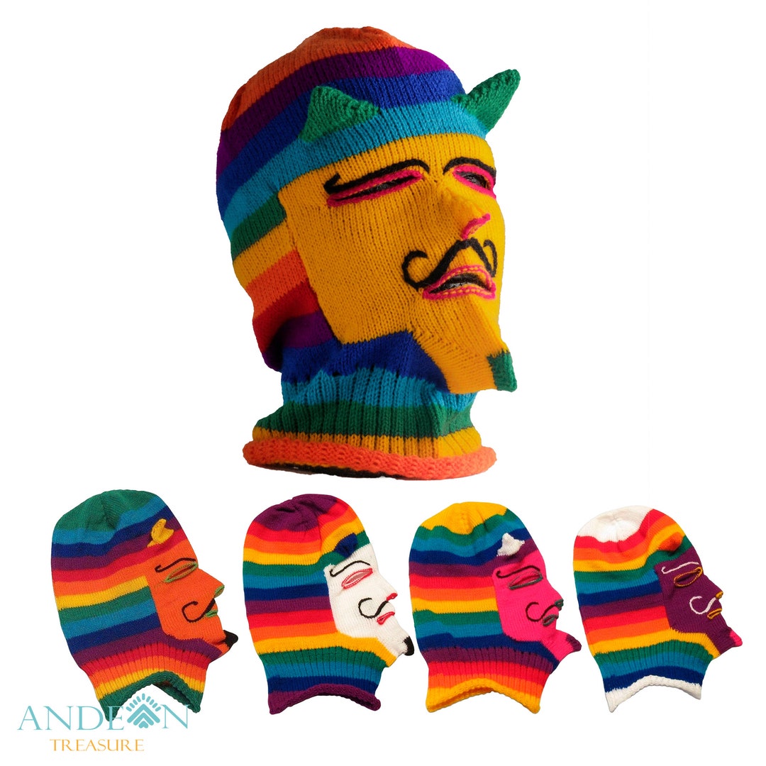 Wool Mask, Woven Wool Mask, Waq'ollo, Unisex Wool Balaclava, Balaclava ...
