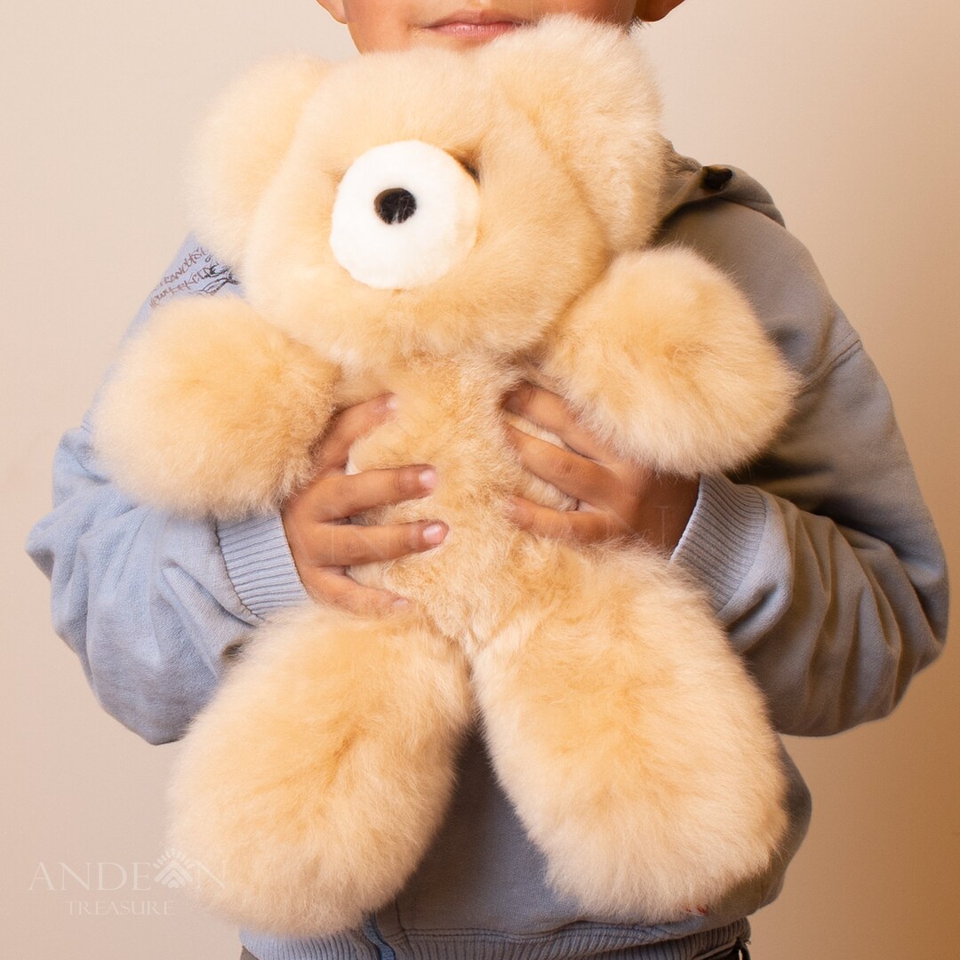 Real Alpaca Fur TEDDY BEAR / Soft Toy / Stuffed Animal Fur Decoration ...