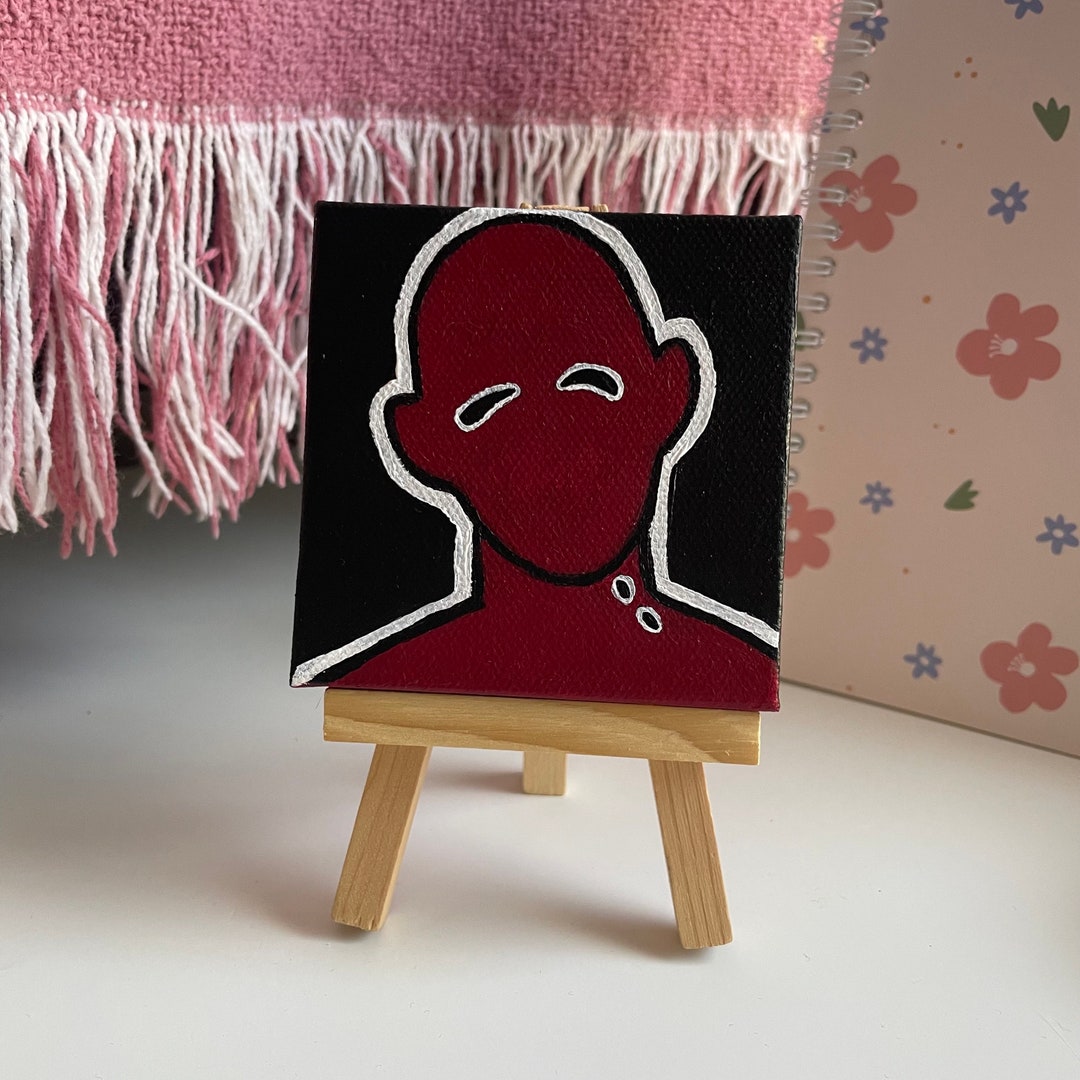 Hand Painted 3x3 BG3 Mini Canvas Fan Art Painting Astarion Bloodless ...