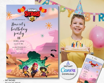 Brawl Stars Birthday Invitation,brawl Stars Invitation,brawl Stars ...