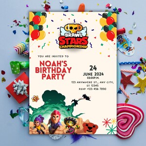 Brawl Stars Birthday Invitation,brawl Stars Invitation,brawl Stars ...