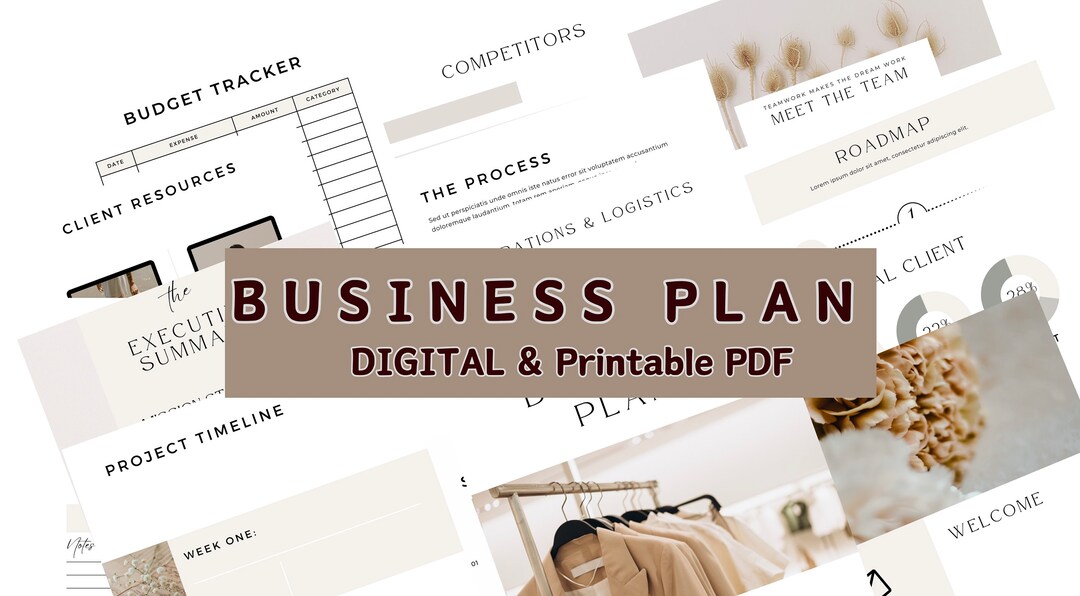 Business Plan, Digital Business Plan,start a New Business, Printable ...