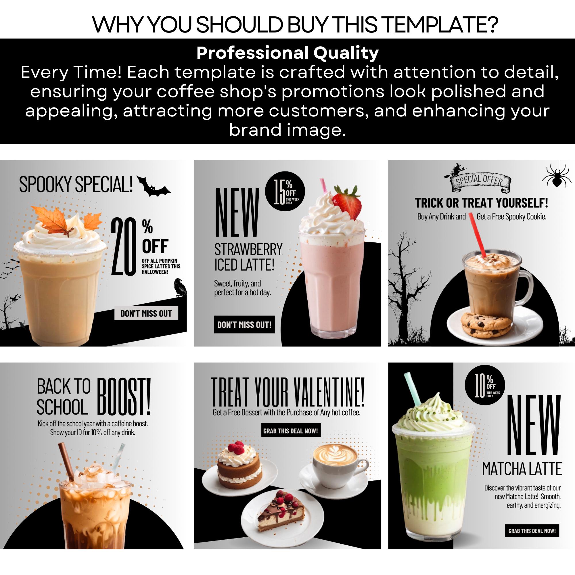 Coffee Shop Marketing Posts Templates Coffee Instagram Post Template ...