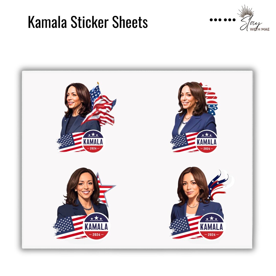 FREE Shipping Kamala Harris Sticker Sheet, Harris 2024 Sticker, Kamala ...