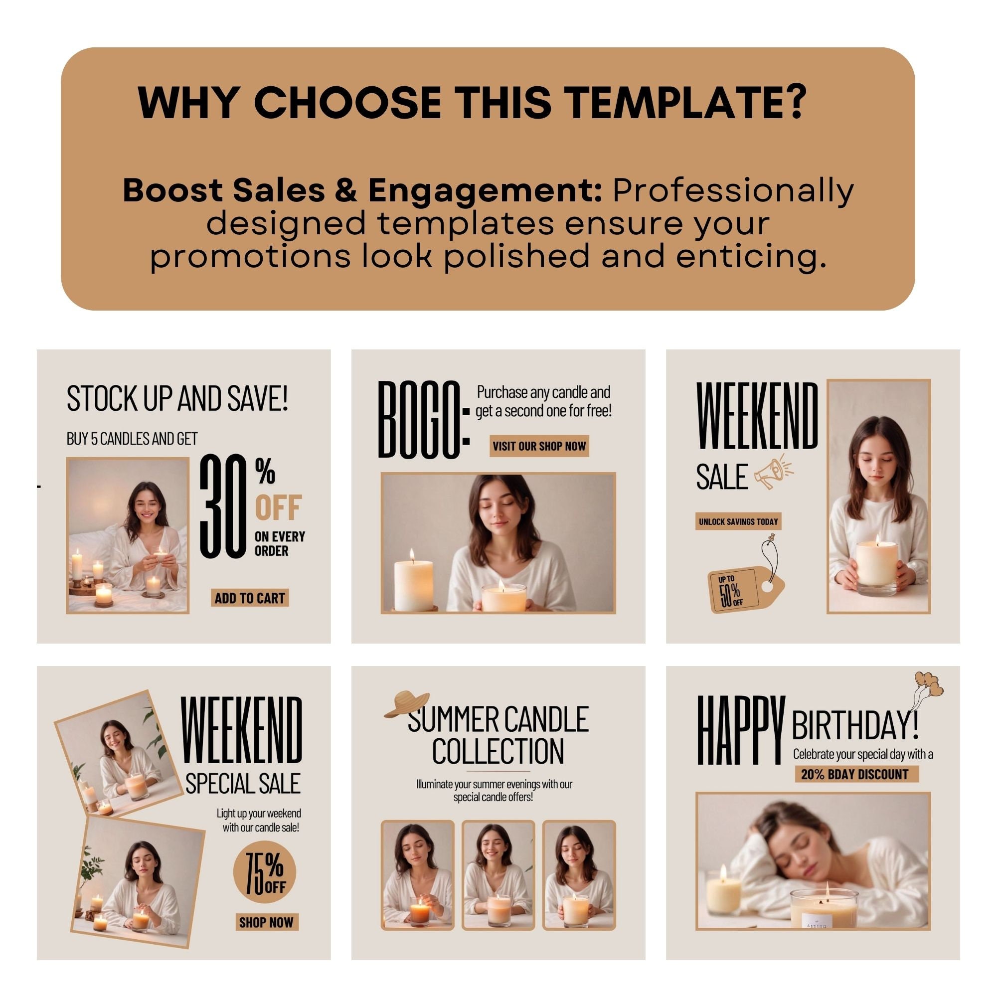 Candle Instagram Post Promotion Templates Candle Maker Social Media ...
