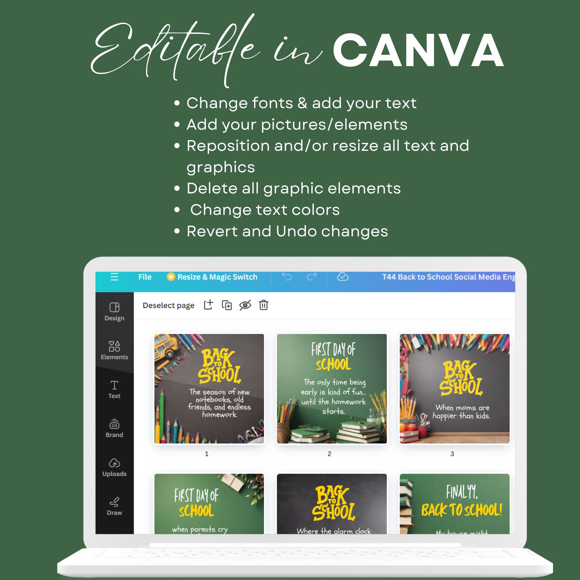 Back-to-school Themed Social Media Engagement Templates, School Themed ...