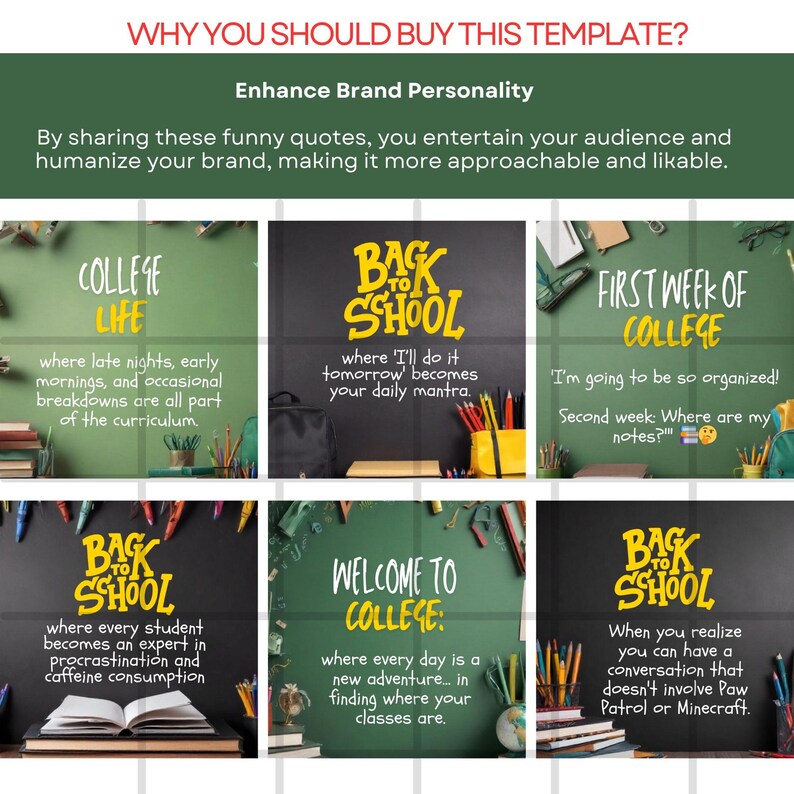 Back-to-school Themed Social Media Engagement Templates, School Themed ...