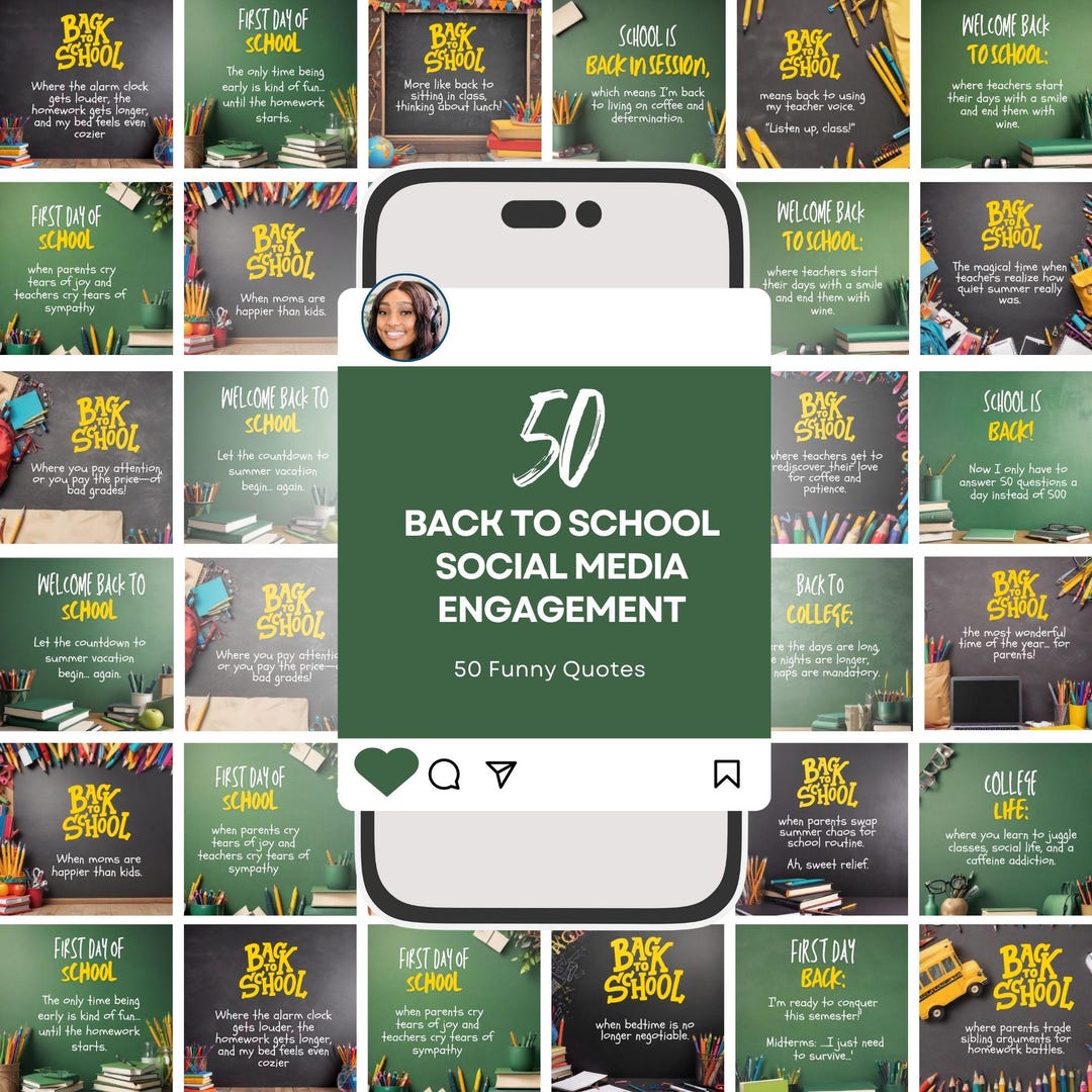 Back-to-school Themed Social Media Engagement Templates, School Themed ...