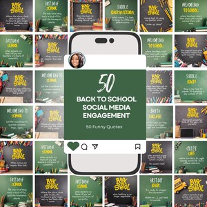 Back-to-school Themed Social Media Engagement Templates, School Themed ...