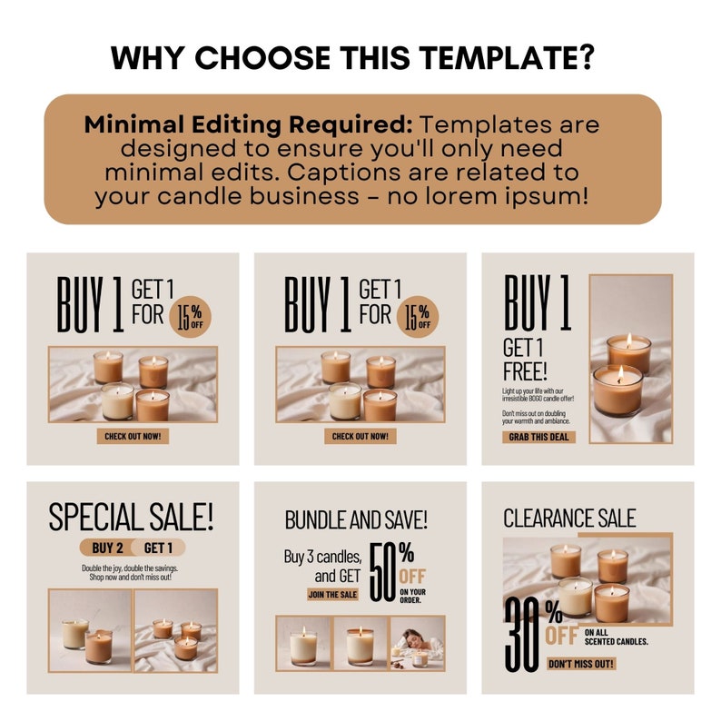 Candle Instagram Post Promotion Templates Candle Maker Social Media ...