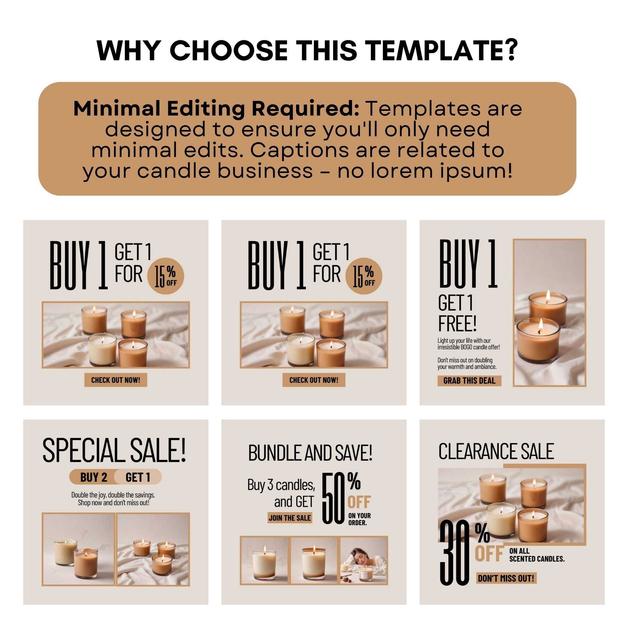 Candle Instagram Post Promotion Templates Candle Maker Social Media ...