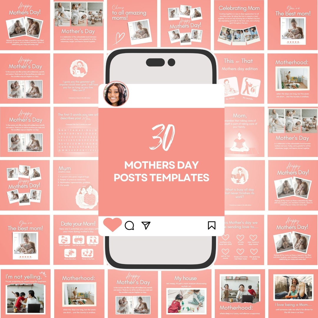 Mothers Day Social Media Posts Templates, Happy Mother's Day Instagram ...