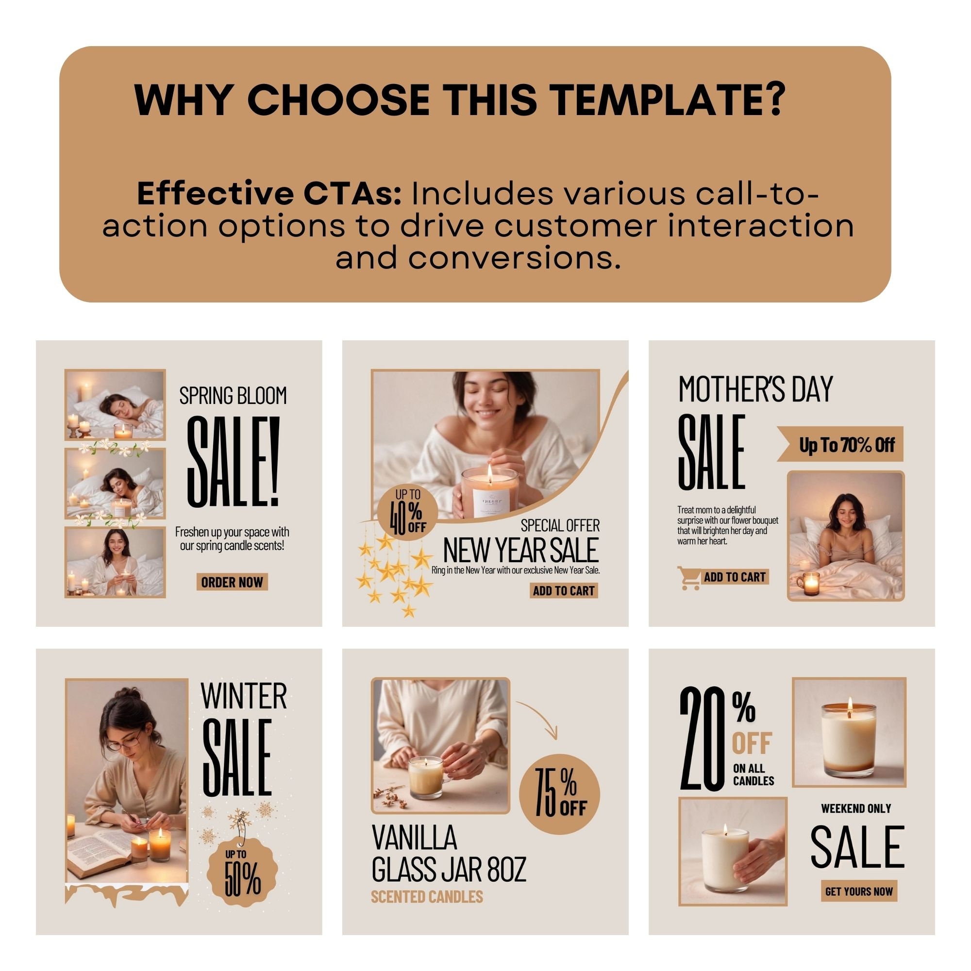 Candle Instagram Post Promotion Templates Candle Maker Social Media ...