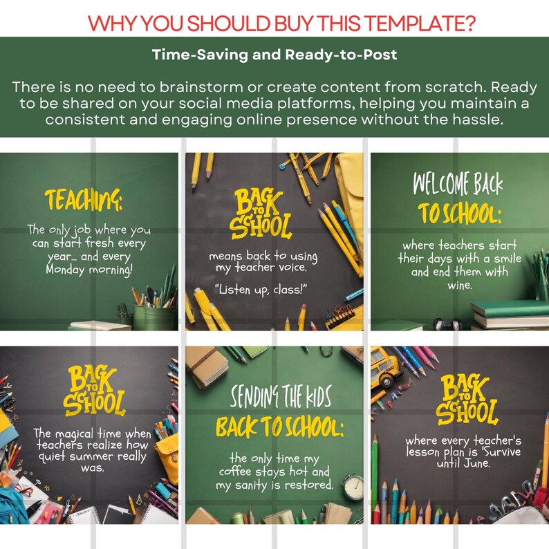 Back-to-school Themed Social Media Engagement Templates, School Themed ...