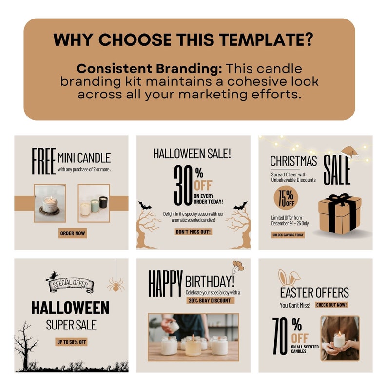 Candle Instagram Post Promotion Templates Candle Maker Social Media ...