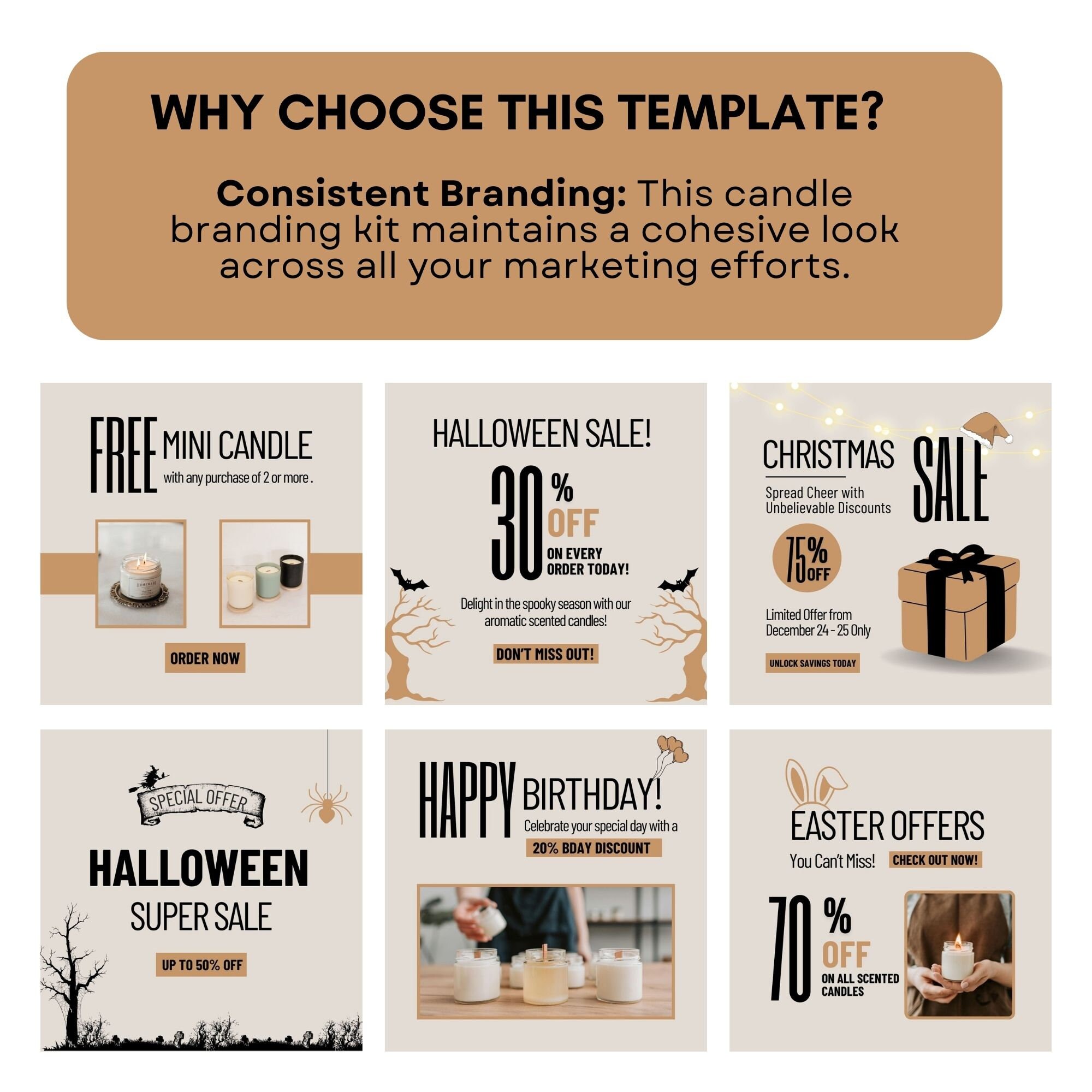 Candle Instagram Post Promotion Templates Candle Maker Social Media ...