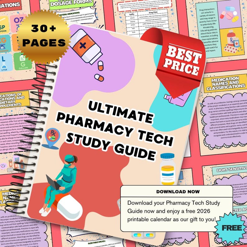 Pharmacy Tech Study Guide, PTCB Exam Prep, Top 200 Drugs Reference ...