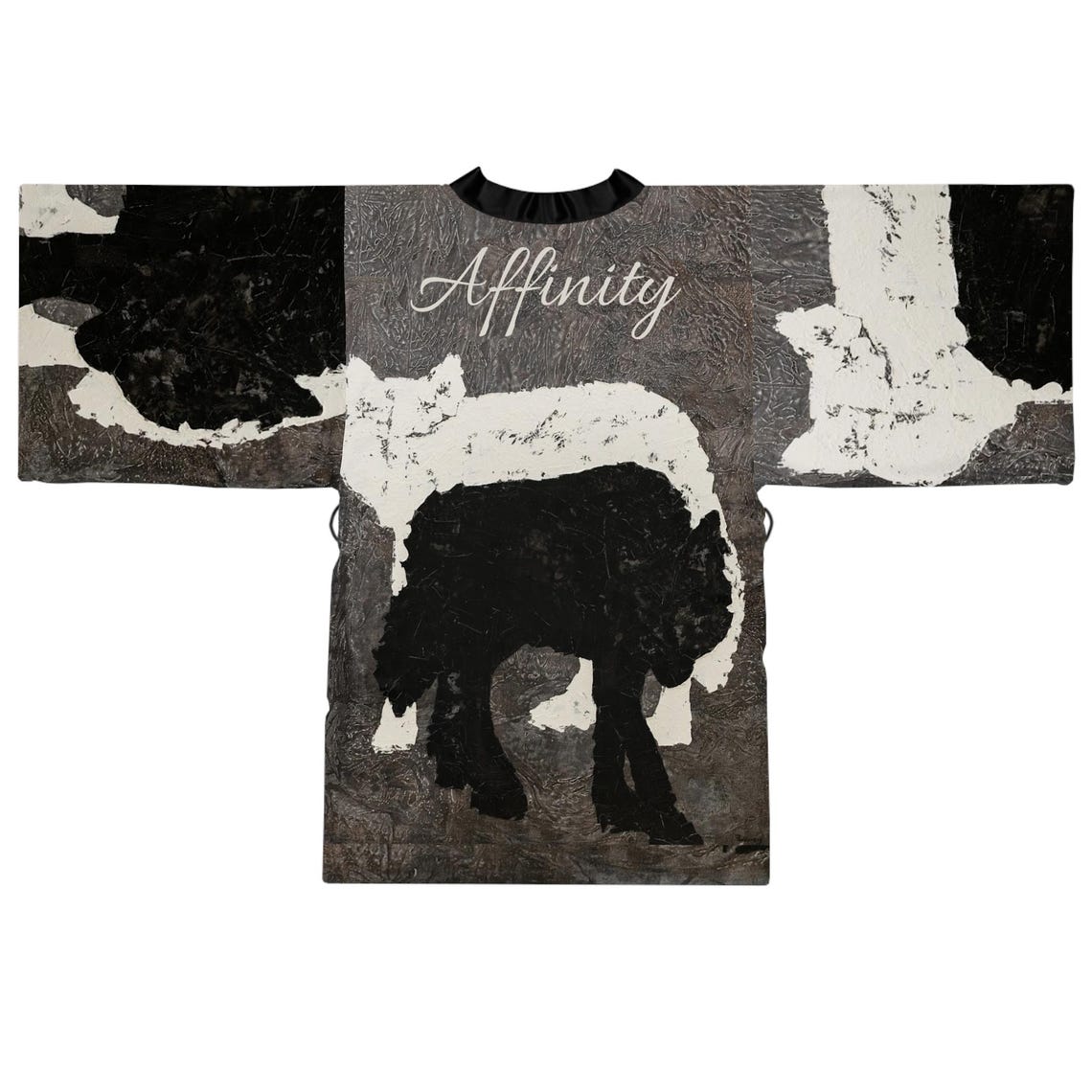 Long Sleeve Kimono Robe With an Image of a Nature Inspired Painting ...