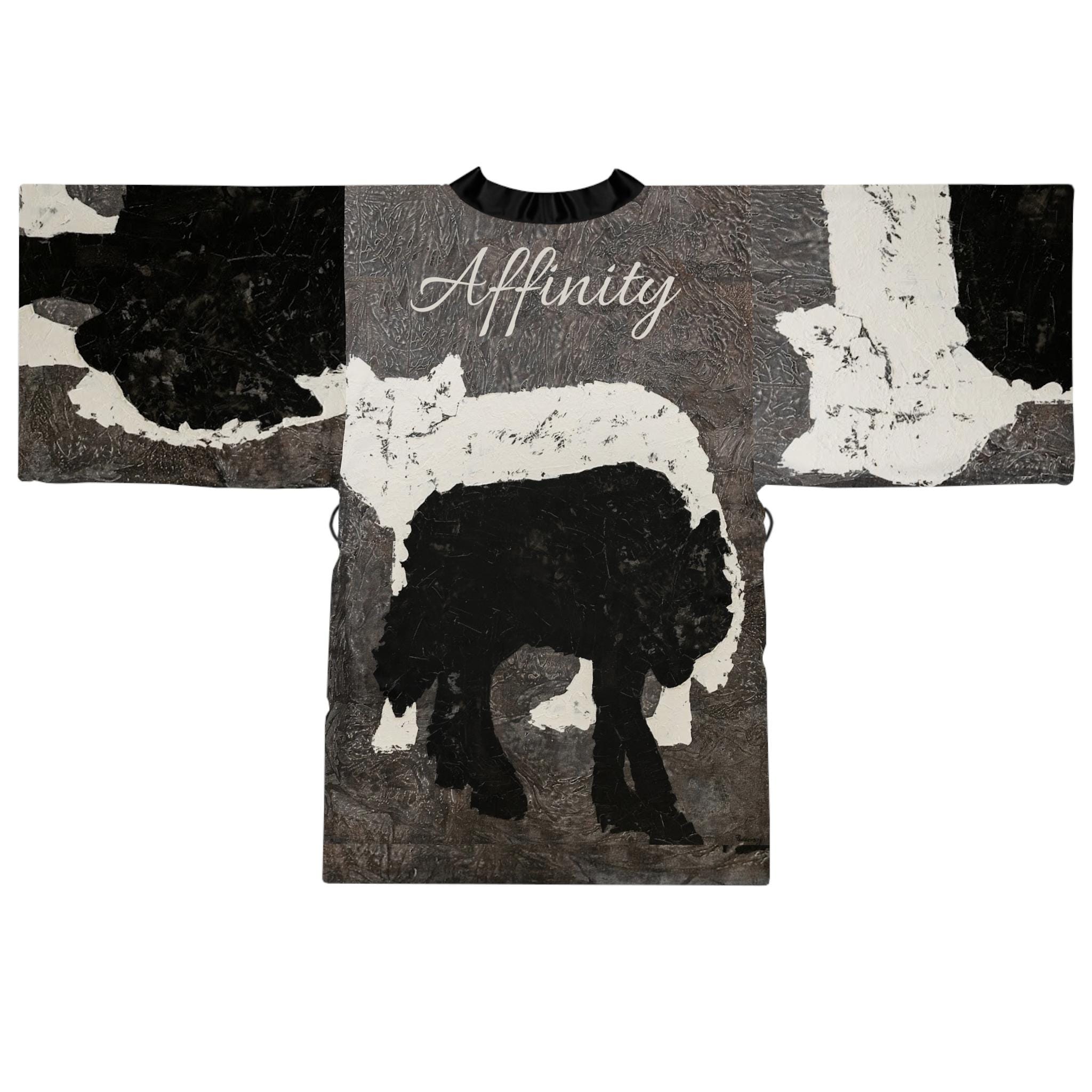 Long Sleeve Kimono Robe With an Image of a Nature Inspired Painting ...