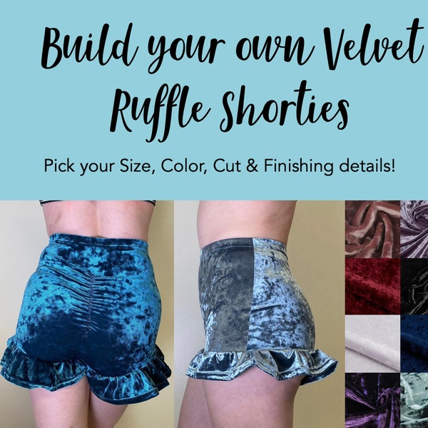 Black Ruffle Shorts - Etsy