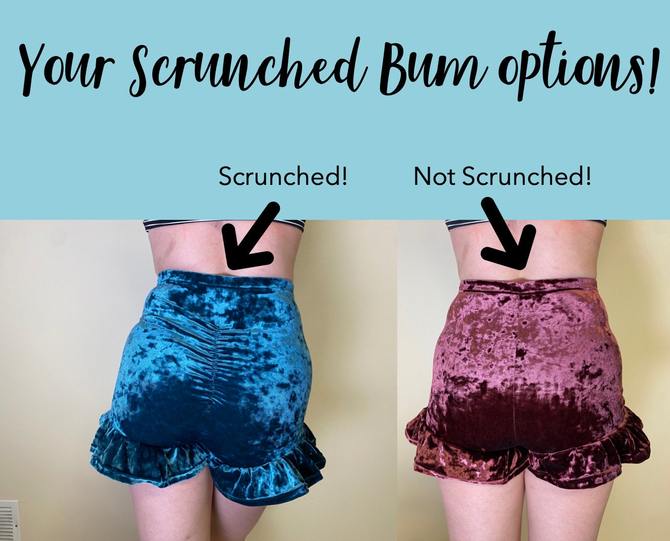 Burgundy Velvet Ruffle Bum High Waisted Shorts, Dance and Circus. - Etsy