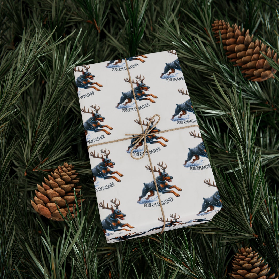 Doberman Dasher Wrapping Paper - Etsy