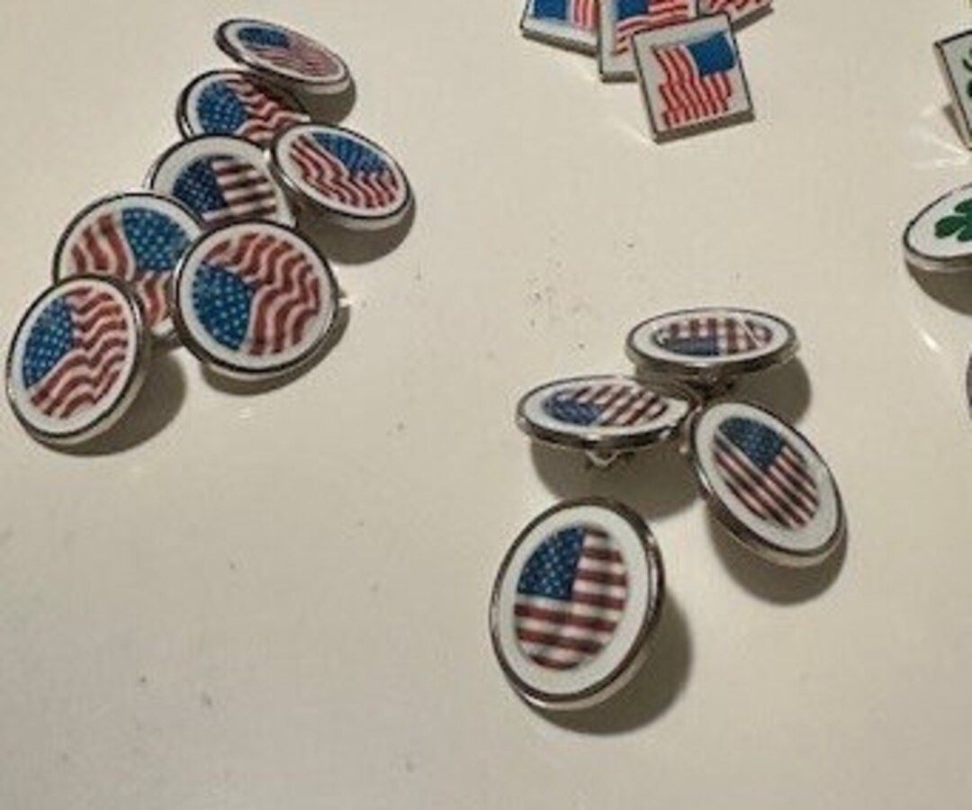 American Flag Pin, Round - Etsy
