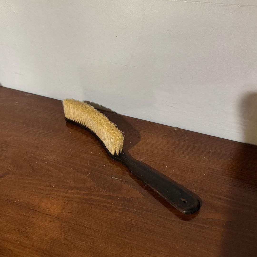 Vintage Ebony France Wood Butler Brush Curved Handle Hat Brush, Crumb ...