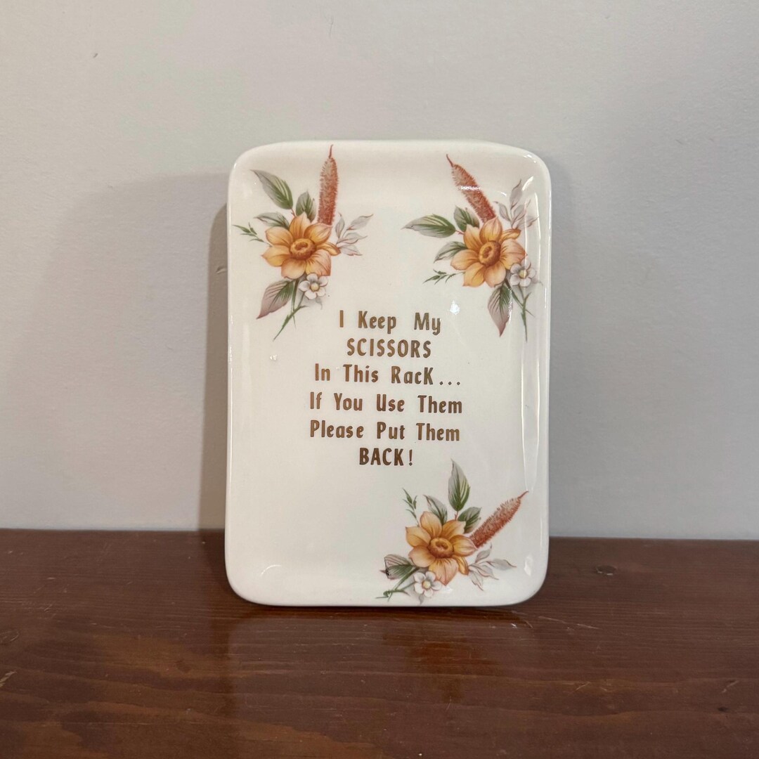 Vintage Ceramic Scissor Holder, Wall Hanging Craft Decor - Etsy