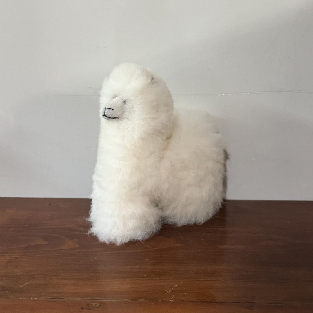 Real Fur Alpaca Plush Stuffed Animal 9” Tall - Etsy