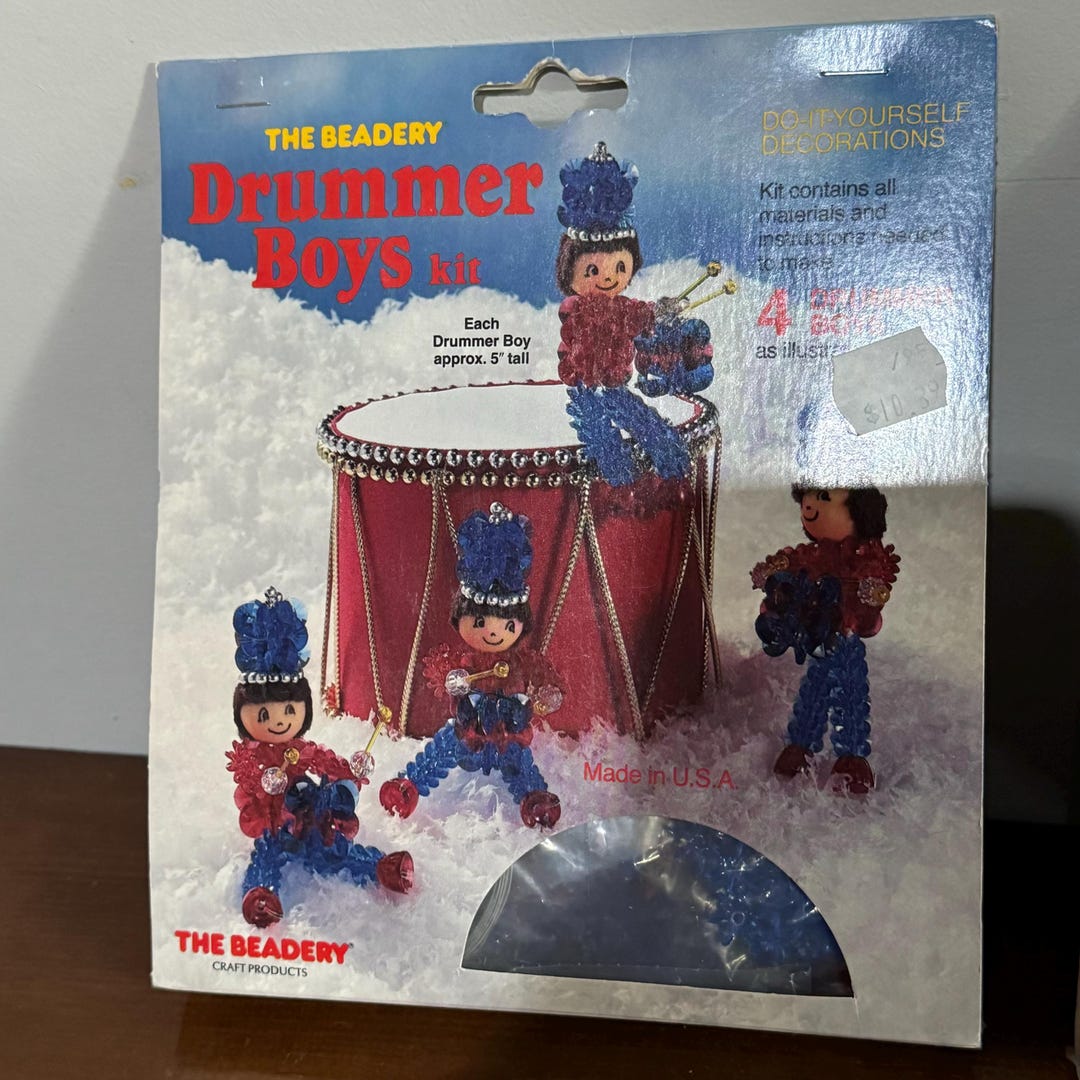 Drummer Boys Kit Do It Yourself Christmas Bead Kit Vintage 1987 Made in ...