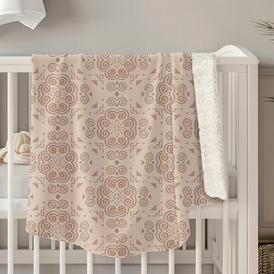 Hmong Sherpa Baby Blanket, Hmong Inspired Throw, Hand Drawn Hmong ...
