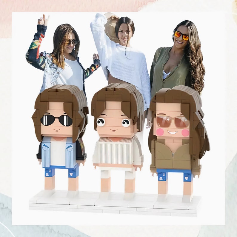Personalized Brick Figures Custom Mini-figures 3 People Brick Figure ...