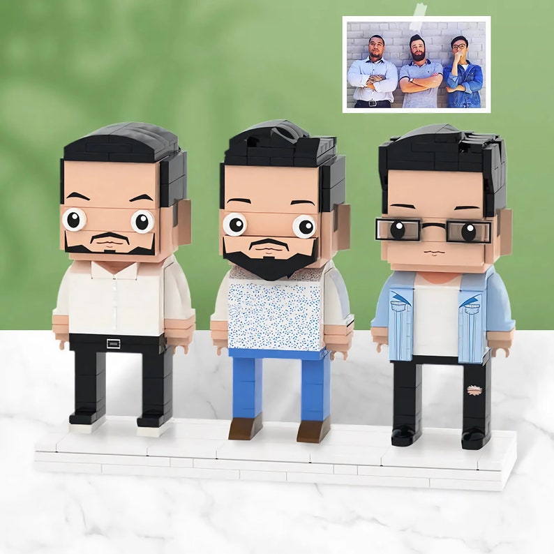 Personalized Brick Figures Custom Mini-figures 3 People Brick Figure ...