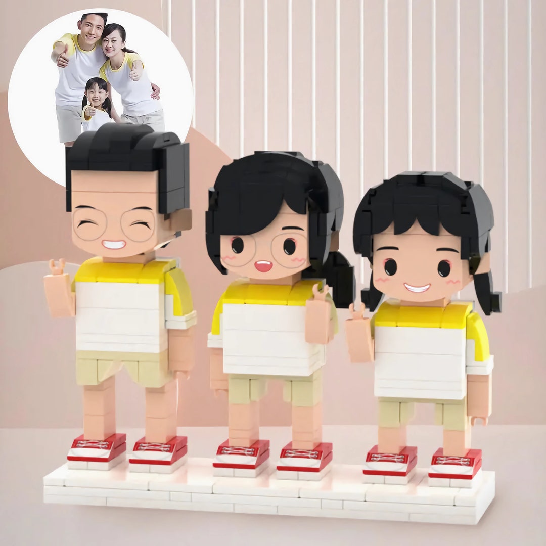 Personalized Brick Figures Custom Mini-figures 3 People Brick Figure ...