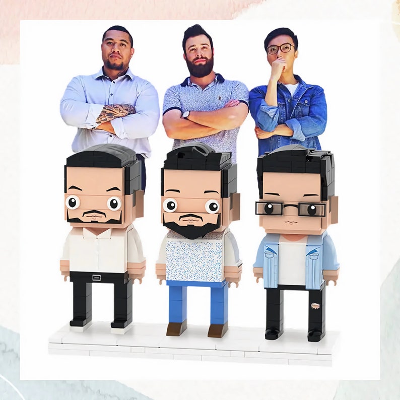 Personalized Brick Figures Custom Mini-figures 3 People Brick Figure ...