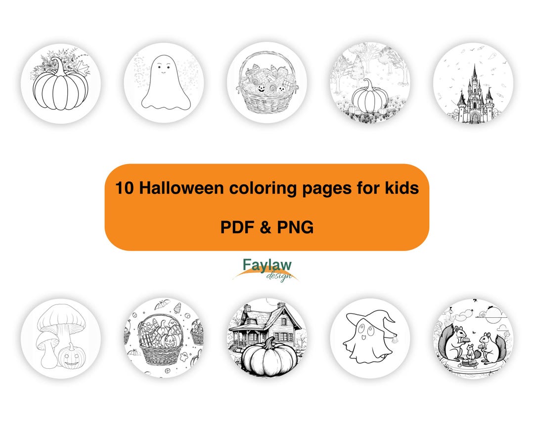 Halloween Coloring Pages, Kids Coloring Page, Cute and Cozy Coloring ...