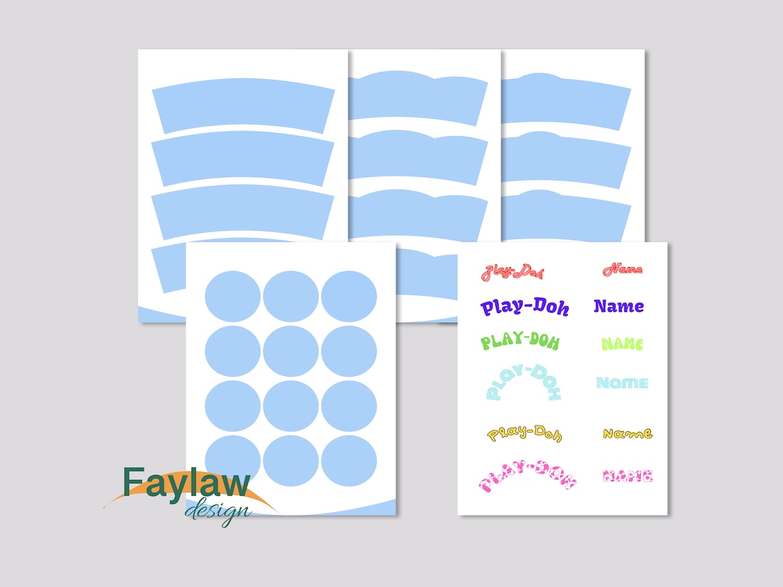 Play-doh Template, Editable via Canva, Playdough Label Template, Blank ...