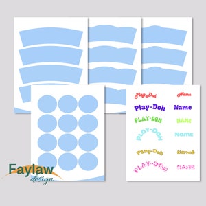 Play-doh Template, Editable via Canva, Playdough Label Template, Blank ...