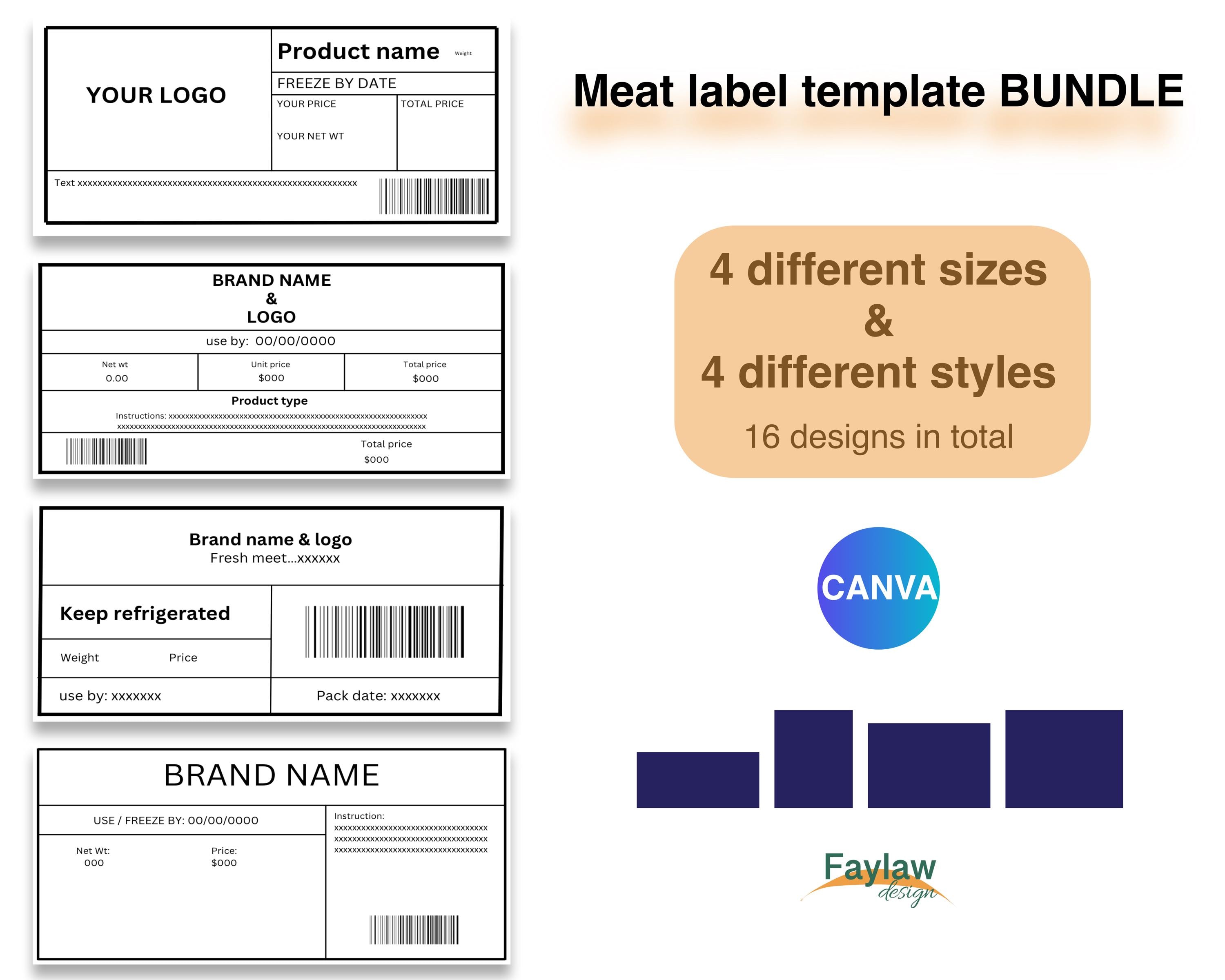 Meat Label Template, Farm Meat, Homemade Meat Template, Meat Packaging ...