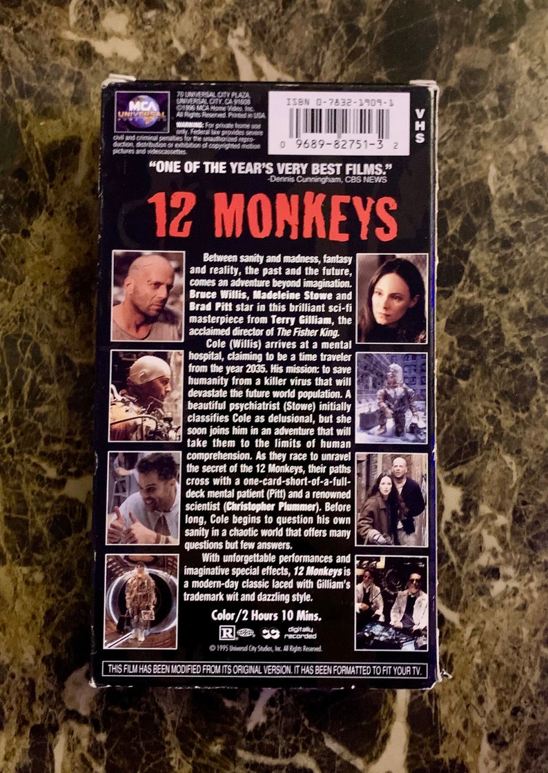 12 Monkeys (1995) VHS - Etsy
