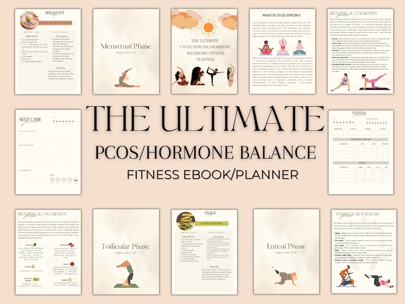 PCOS Hormonal Balancing Fitness Planner Fitness Ebook Digital Fitness ...