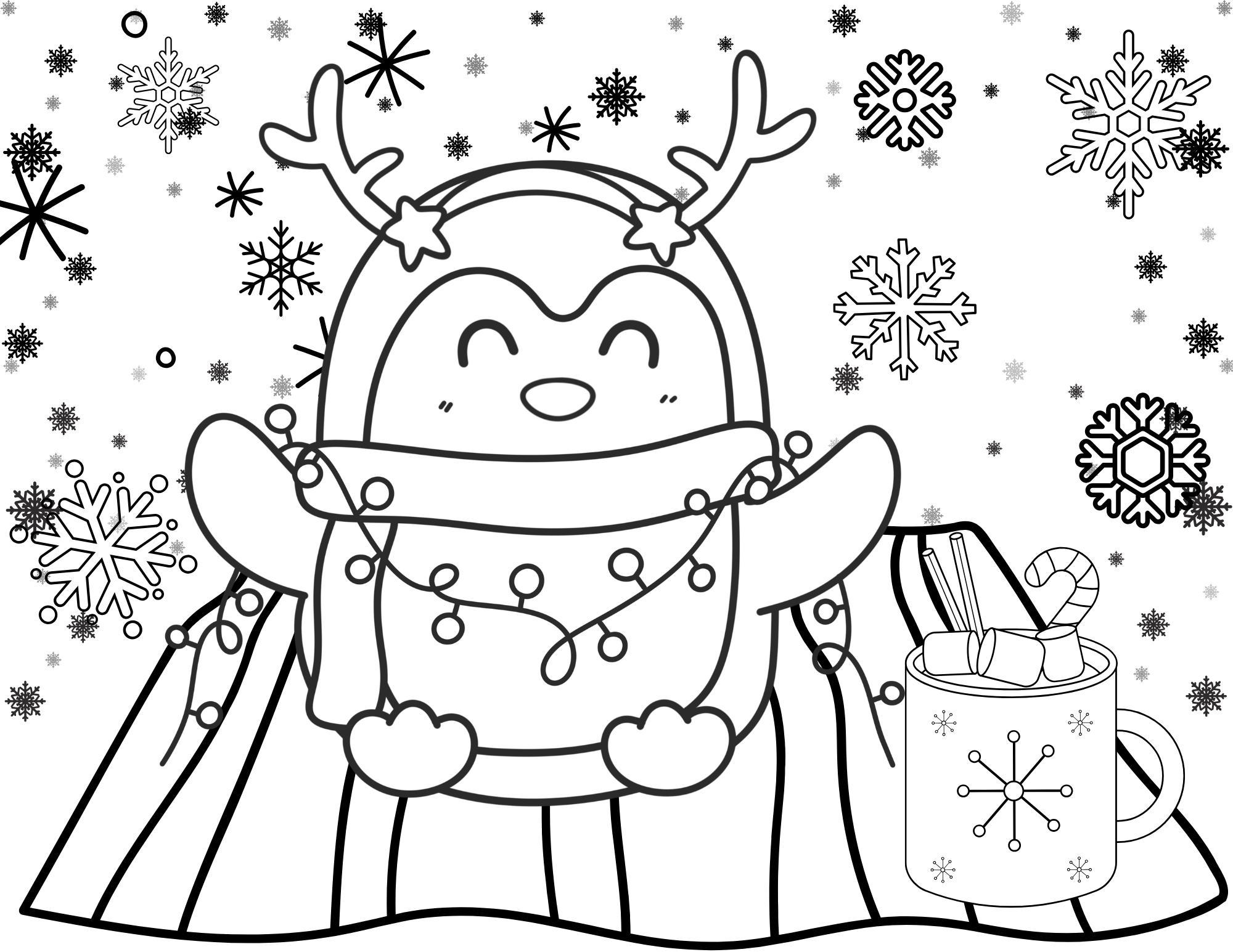 Christmas Themed Printable Coloring Pages [5 Outlined Designs to Print ...
