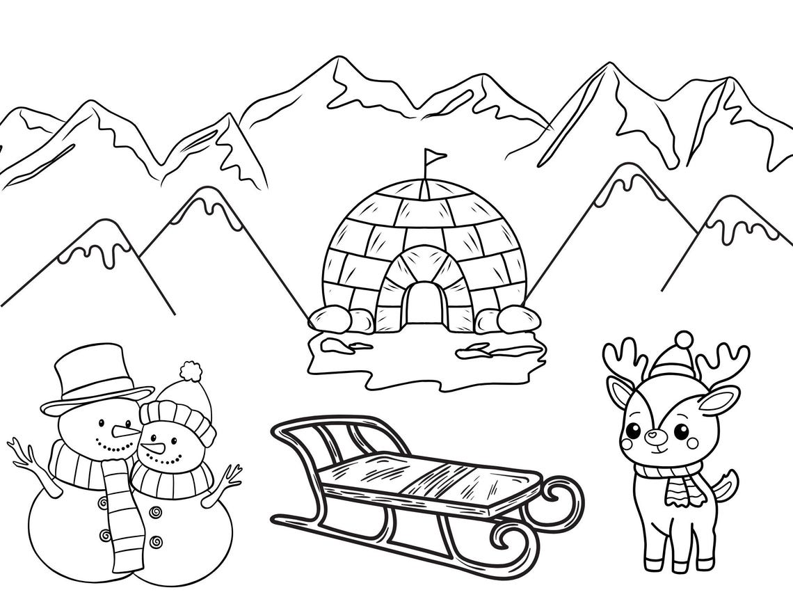 Christmas Themed Printable Coloring Pages [5 Outlined Designs to Print ...