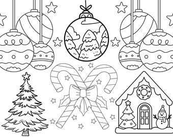 Christmas Themed Printable Coloring Pages [5 Outlined Designs to Print ...