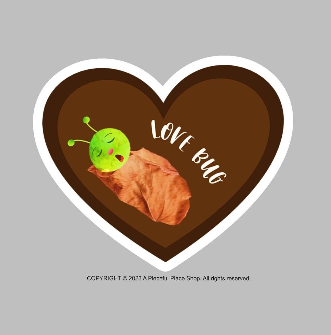 Love Bug Caterpillar Sticker: Waterproof Vinyl Decal. Cute Nature ...