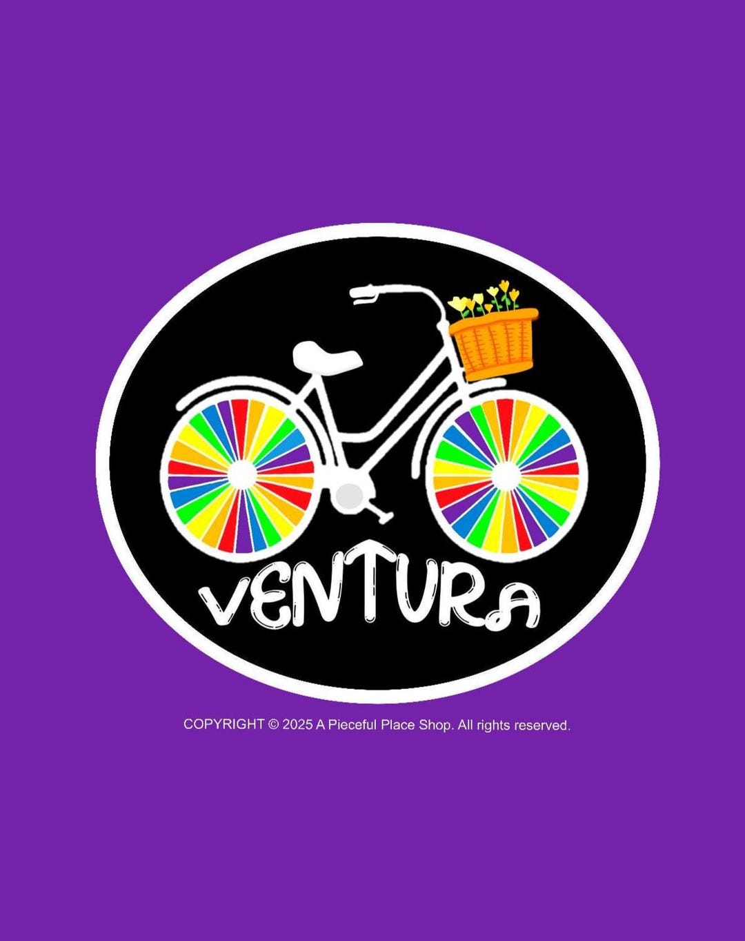 Ventura Beach Cruiser Sticker: Waterproof Vinyl Decal. Gift for Bike ...