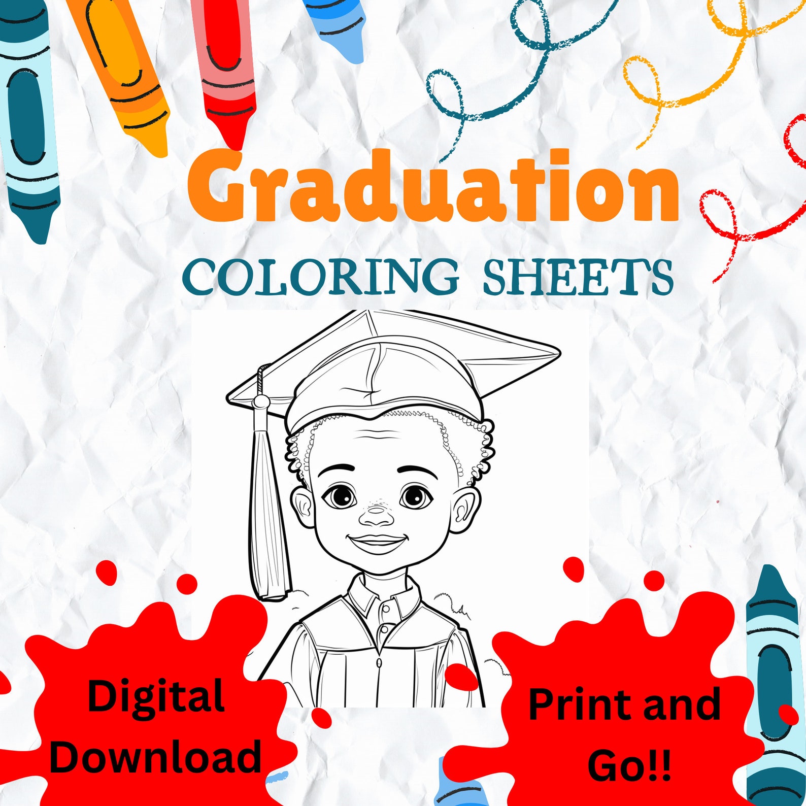 Graduation Coloring Sheets for Kids - Etsy